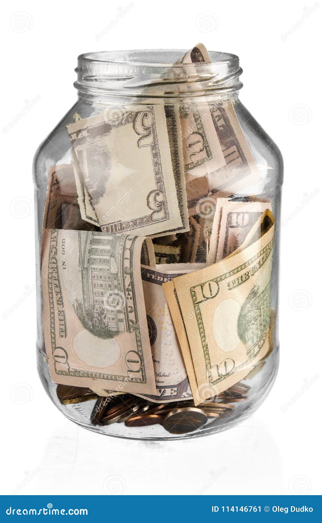 Glas mit Geld nach innen stockbild. Bild von finanzierung - 114146761