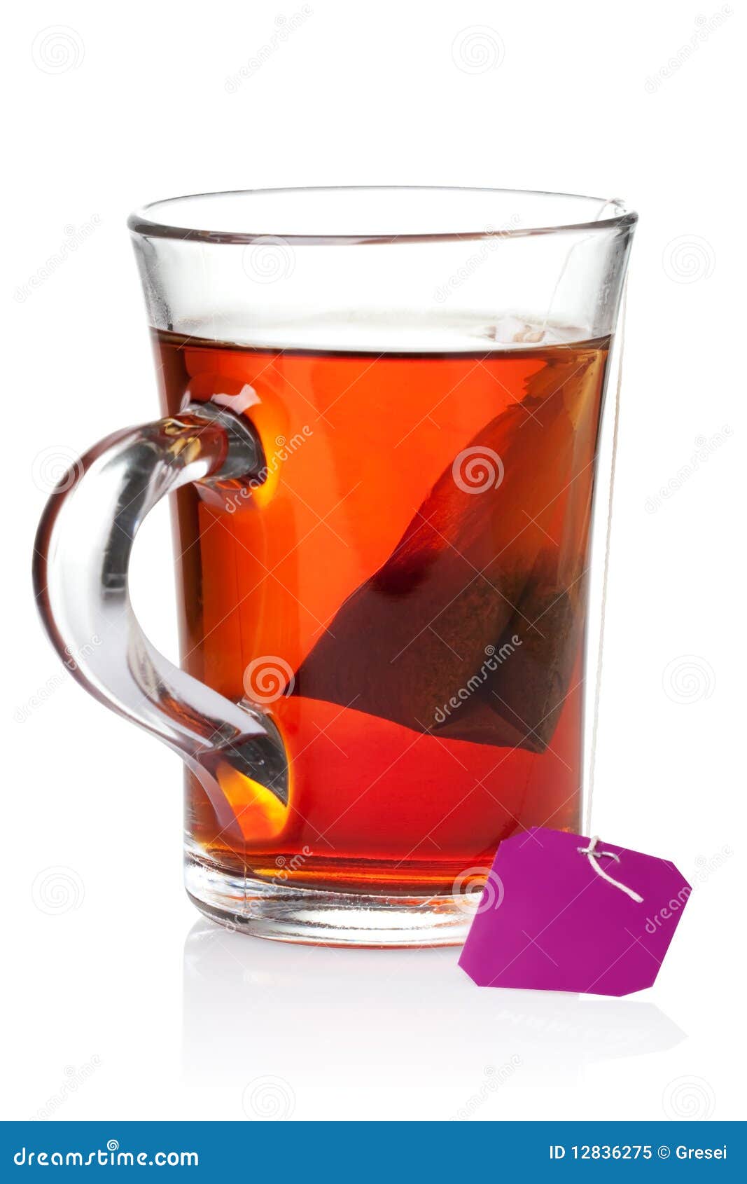 Glas Tee stockbild. Bild von beutel, gesund, hitze, getränke - 12836275