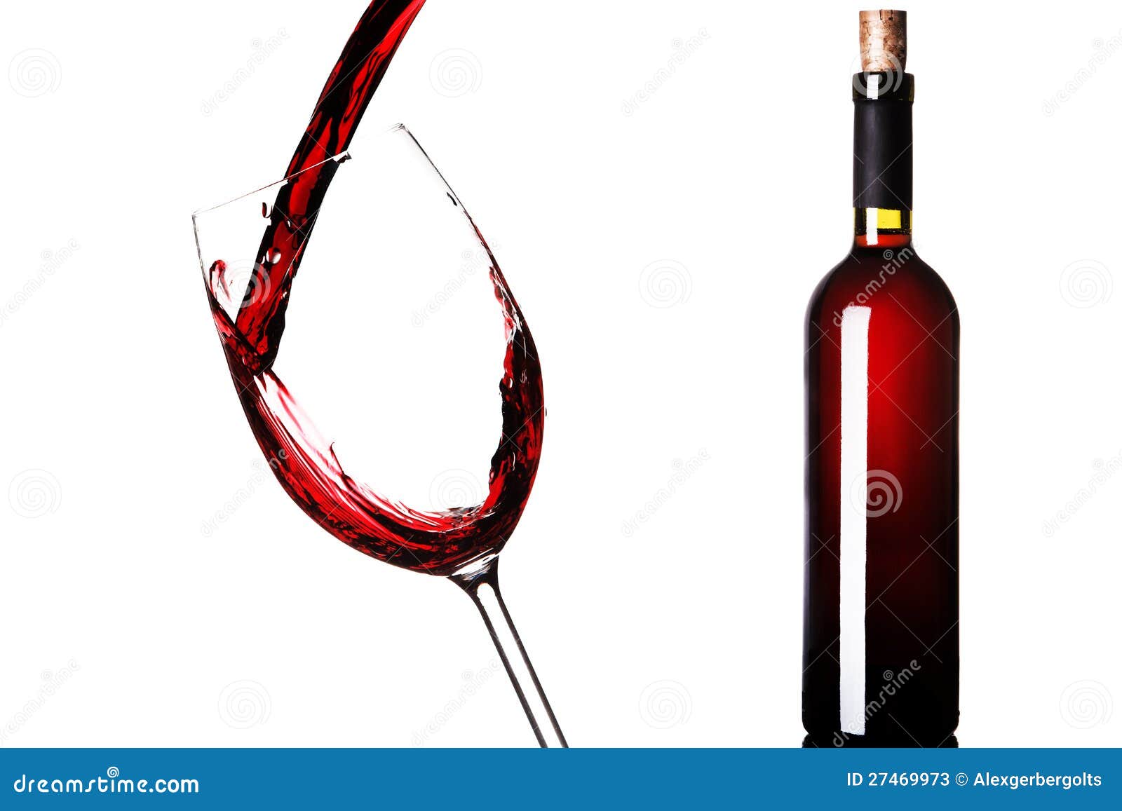 Glas Und Eine Flasche Rotwein Stockbild - Bild von feiern, luxus: 27469973