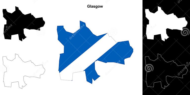 Glasgow outline map stock vector. Illustration of siorrachd - 323681164
