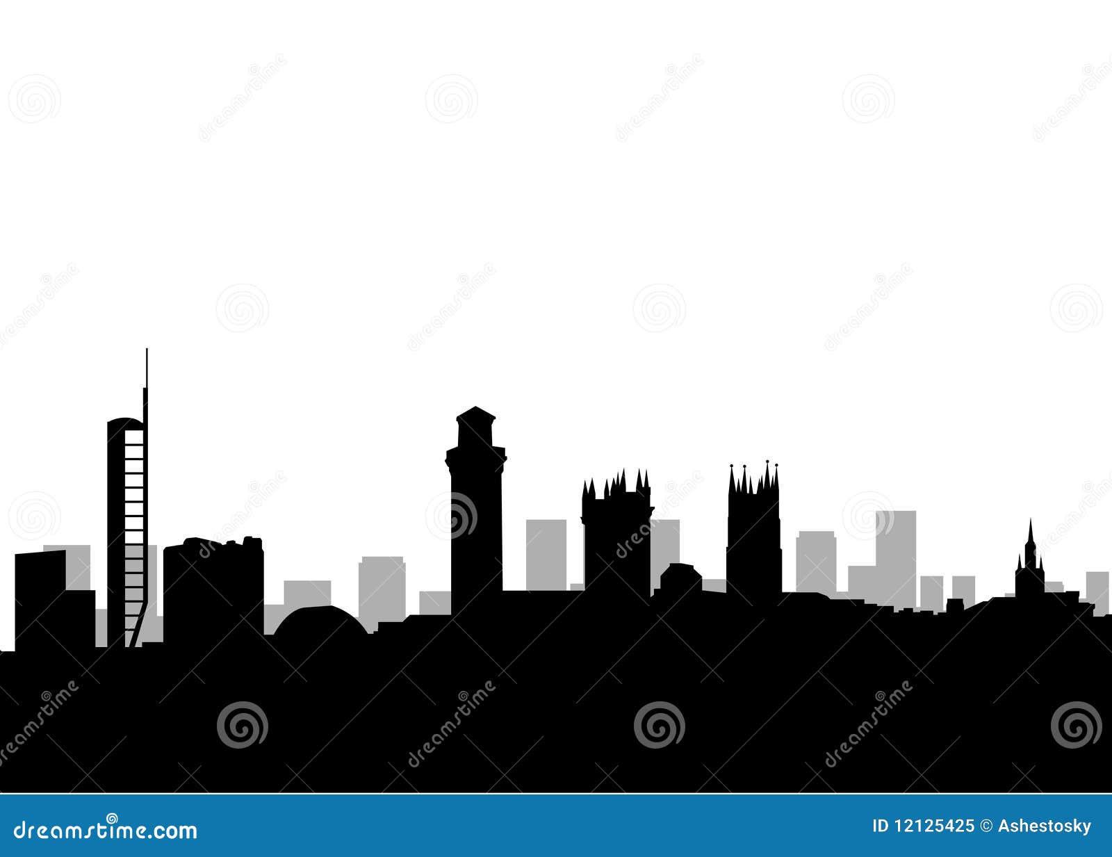 Glasgow City Skyline Cartoon Vector | CartoonDealer.com #12125425