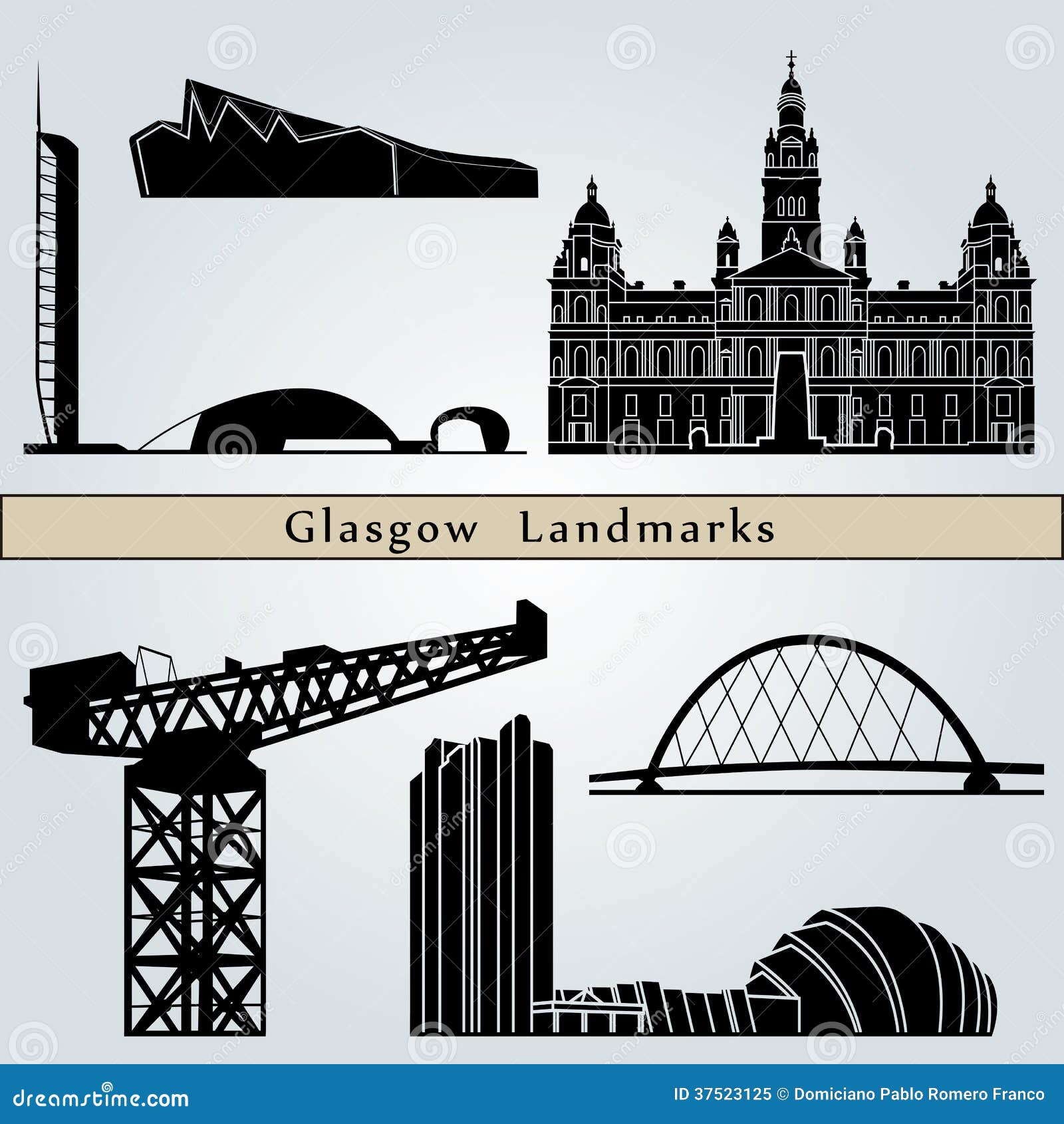 Glasgow Landmarks Royalty Free Stock Photo - Image: 37523125