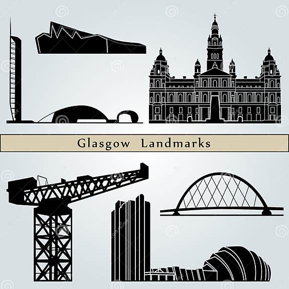 Glasgow Landmarks stock vector. Illustration of symbol - 37523125