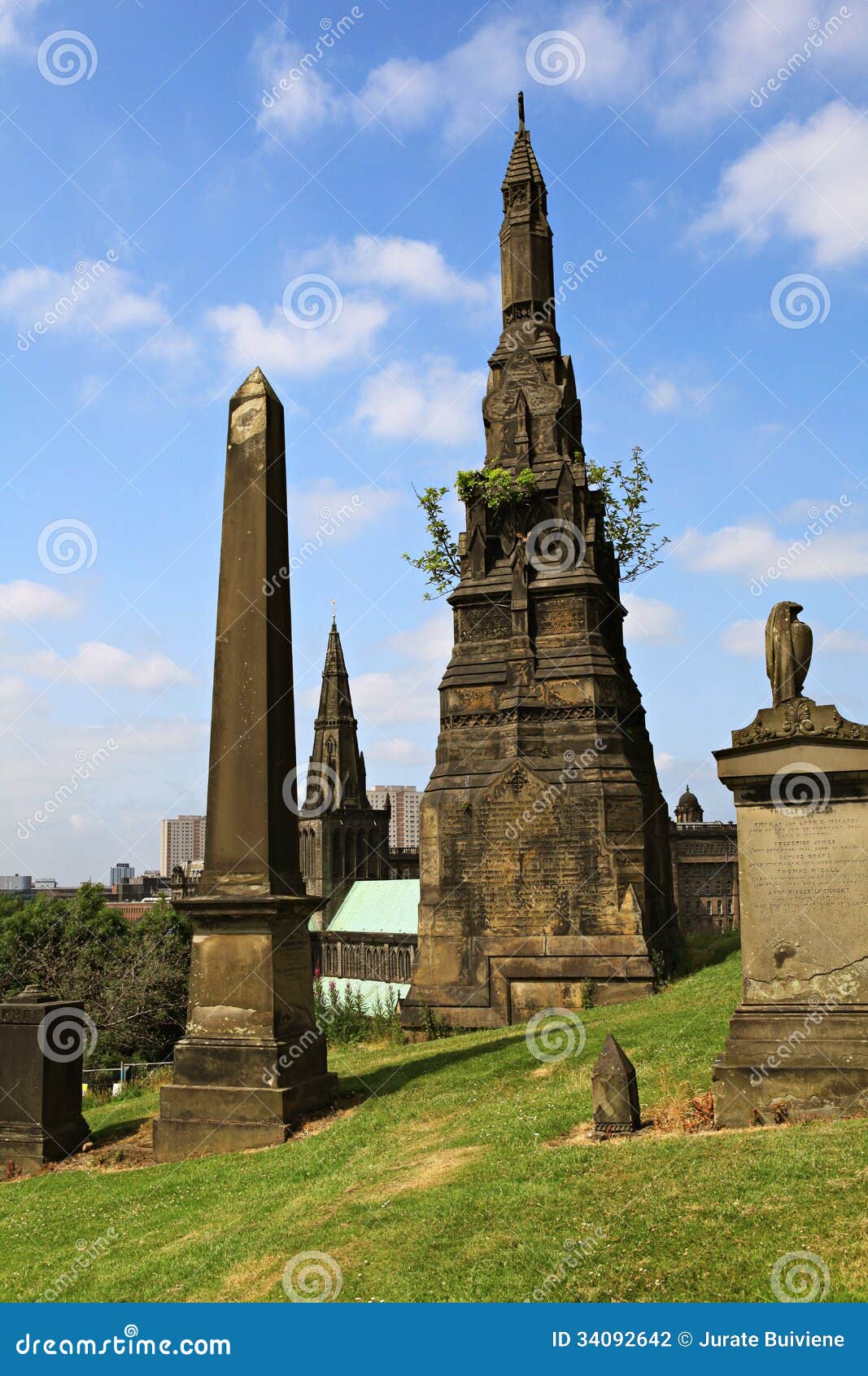 The Glasgow Necropolis, Victorian Gothic Cemetery, Scotland, UK Stock ...