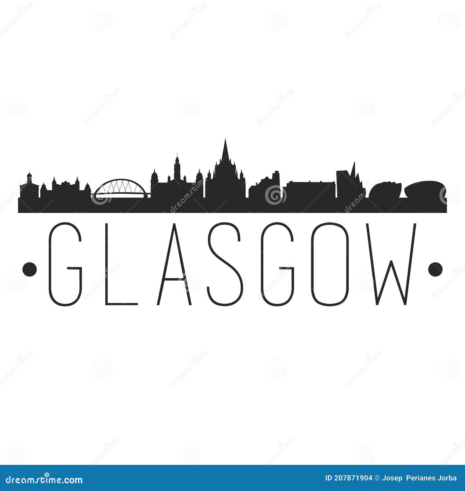 Glasgow Silhouette Design City Vector Art | CartoonDealer.com #100230905