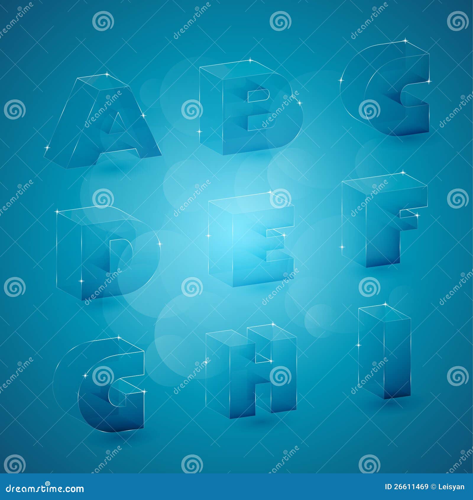 Glass 3d letters stock vector. Illustration of artistic - 26611469
