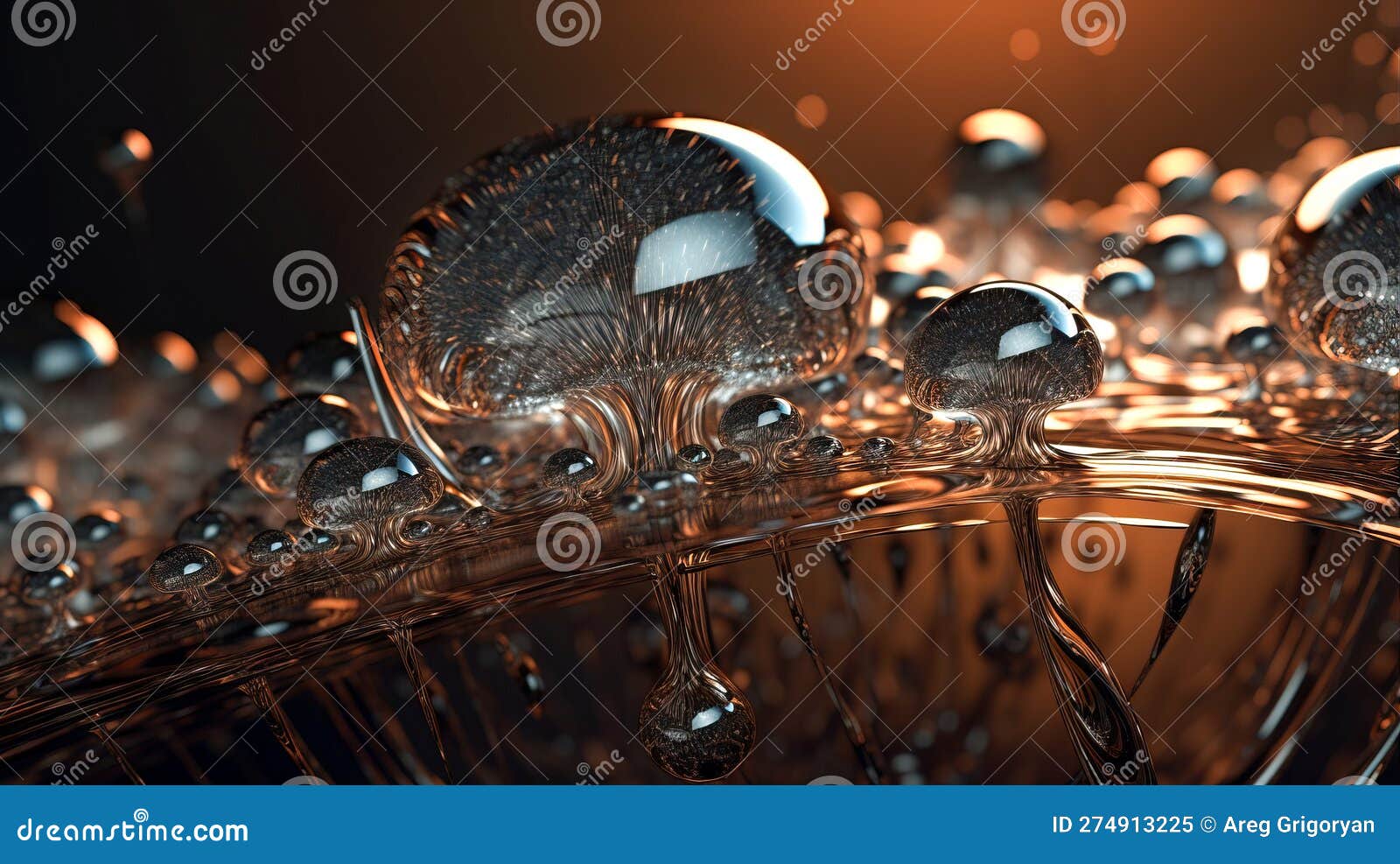 Glass Abstract Structure From Waves, Particles Fluids And Spheres ...