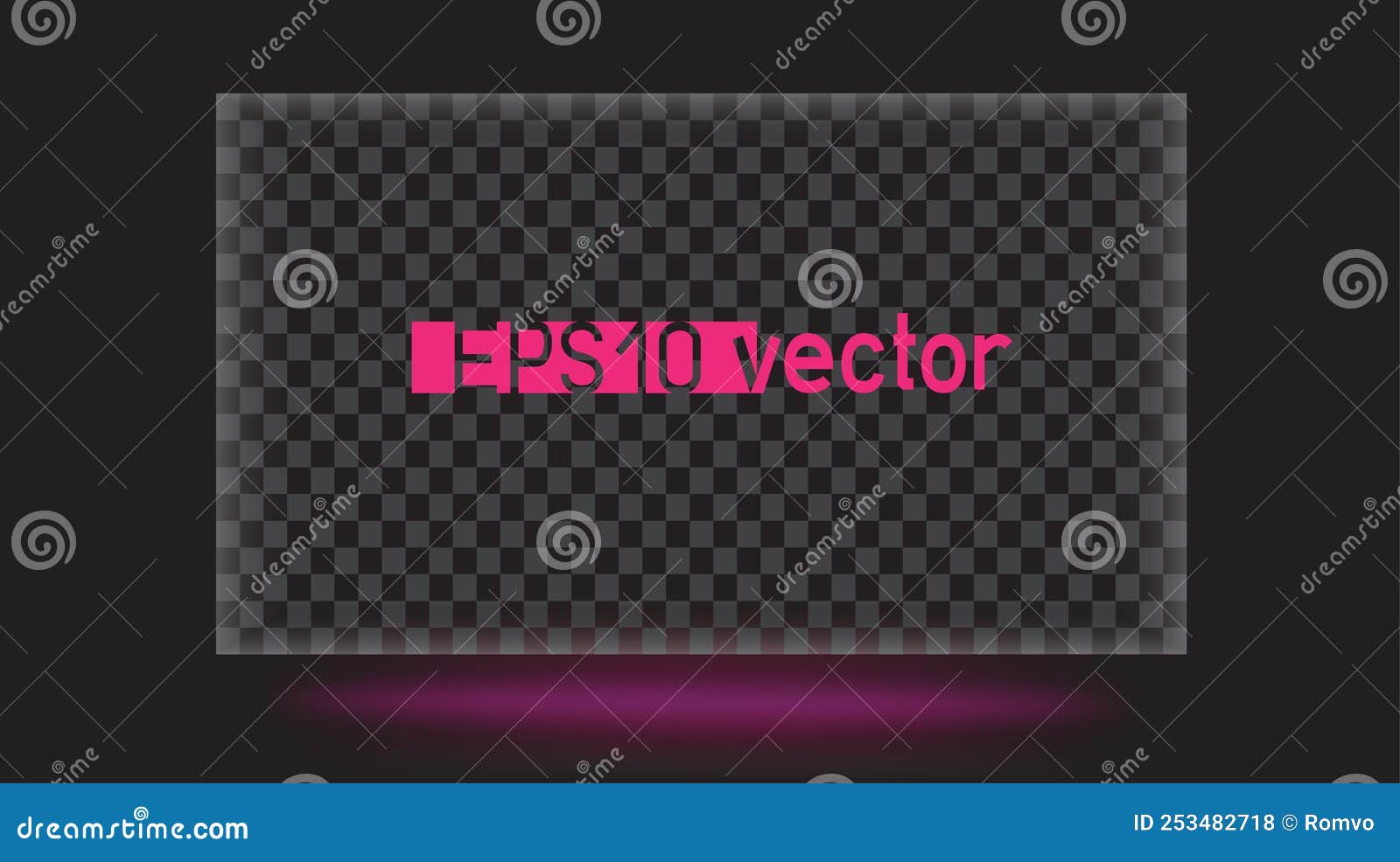 Glass Advertising Transparent Dark Frame and Shadow Stock Vector ...