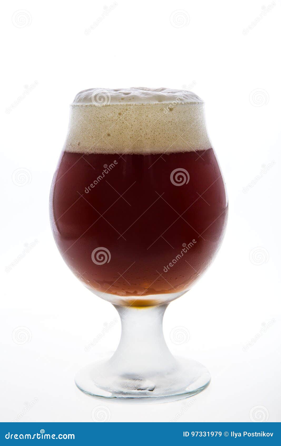 Glass of Ale on White Background Stock Image - Image of natural, brown ...