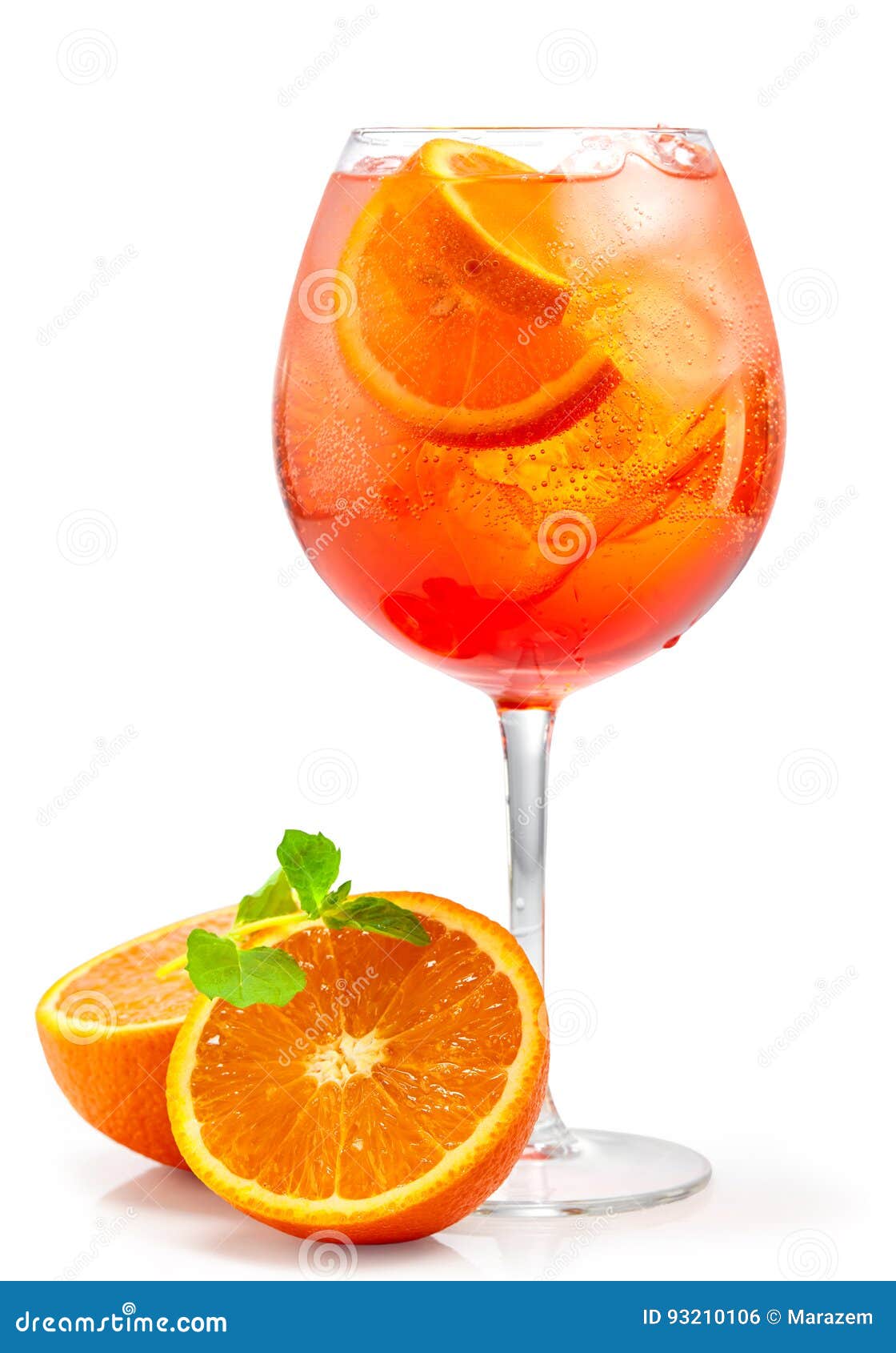 Glass of Aperol Spritz Cocktail Stock Photo - Image of isolated, mint ...