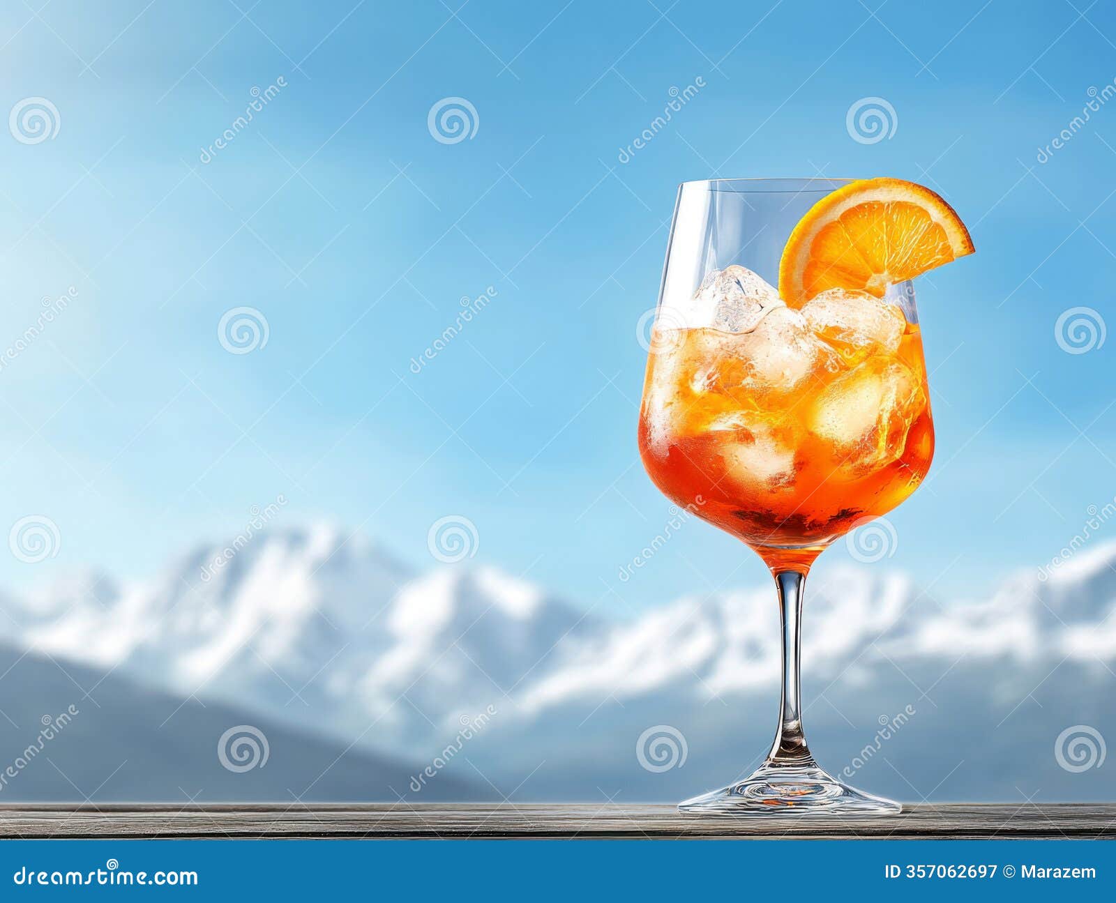Glass of Aperol Spritz Cocktail Stock Illustration - Illustration of ...