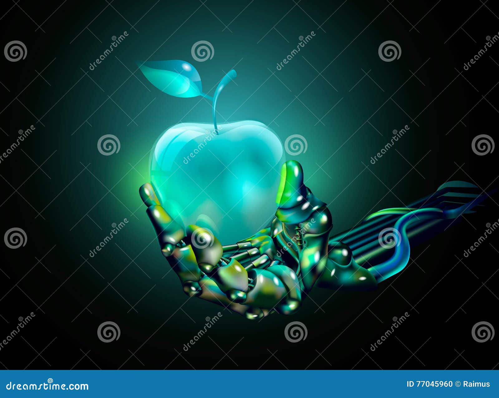 Robot Hand Typing On The Computer. The Concept Of Artificial ...