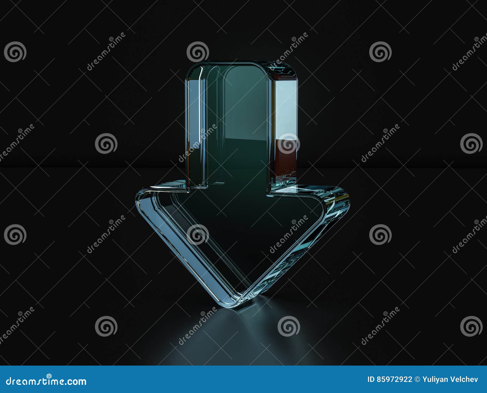 Glass Arrow Symbol 3D Illustration Stock Illustration - Illustration of ...