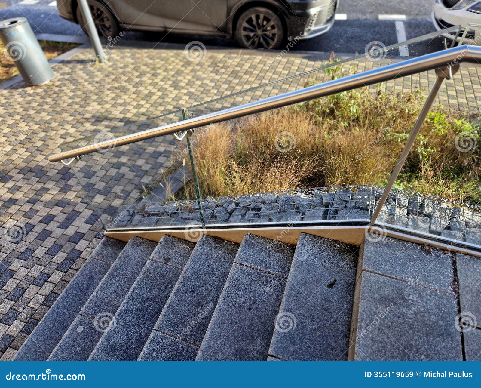 Pier for Park Visitors. Two Steps Lead To it. Planks Terrace Over Stock ...