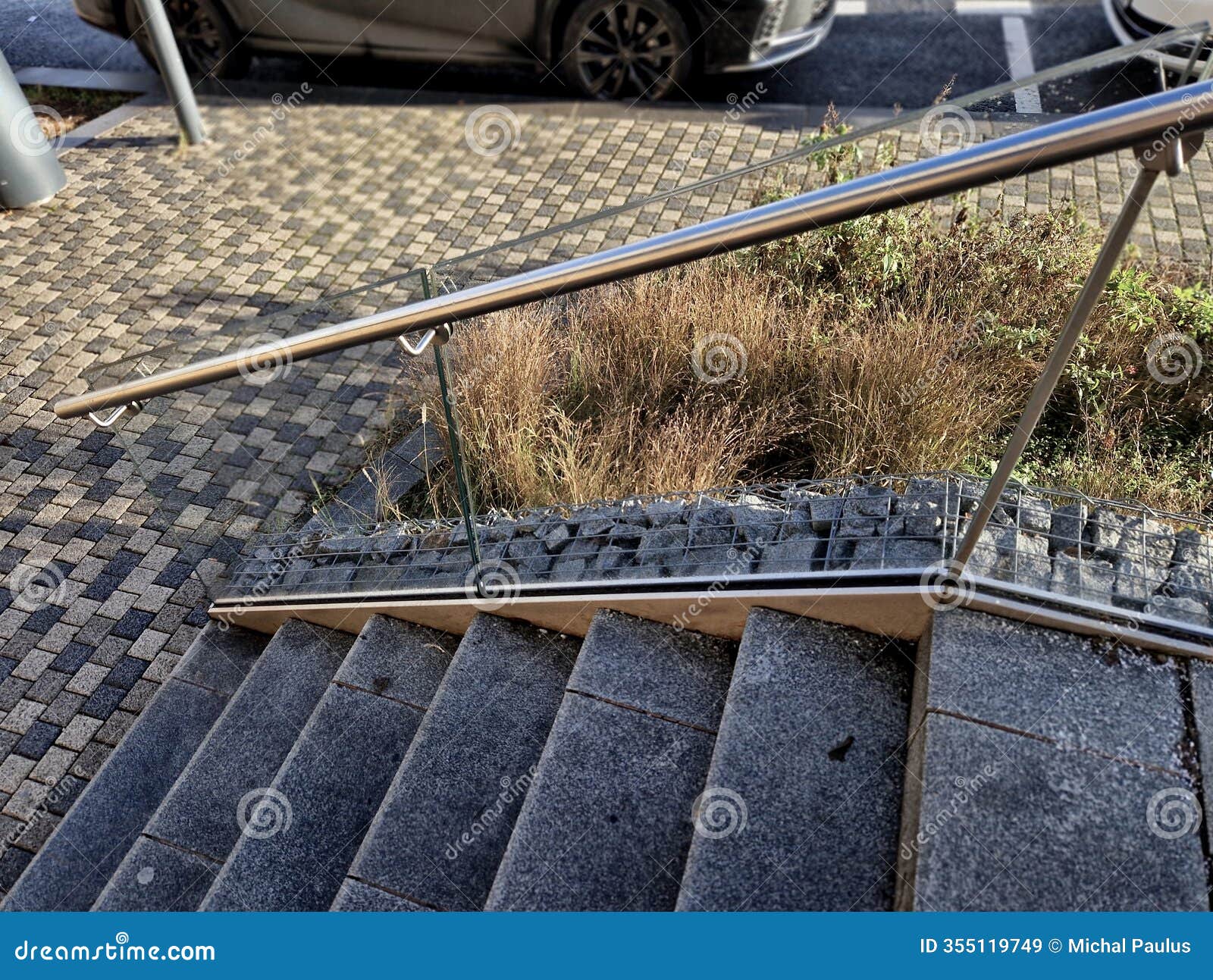 Pier for Park Visitors. Two Steps Lead To it. Planks Terrace Over Stock ...