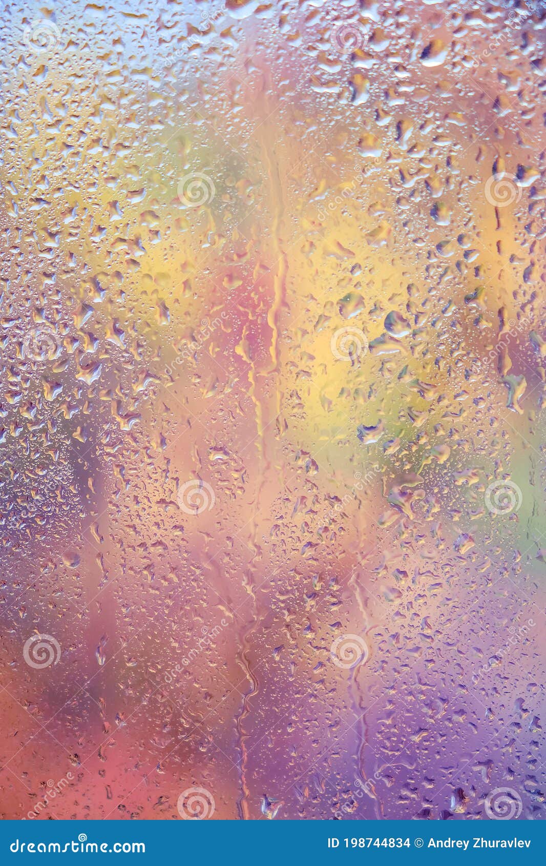Glass Background with Large Raindrops. Autumn Window with the Texture ...