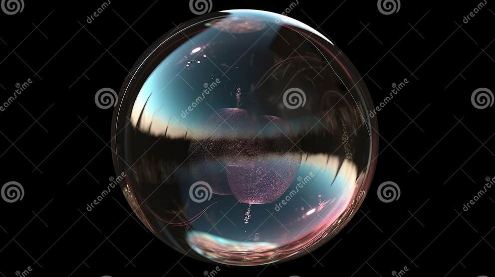 A Glass Ball on Black Background, Creating a Mesmerizing Reflection ...