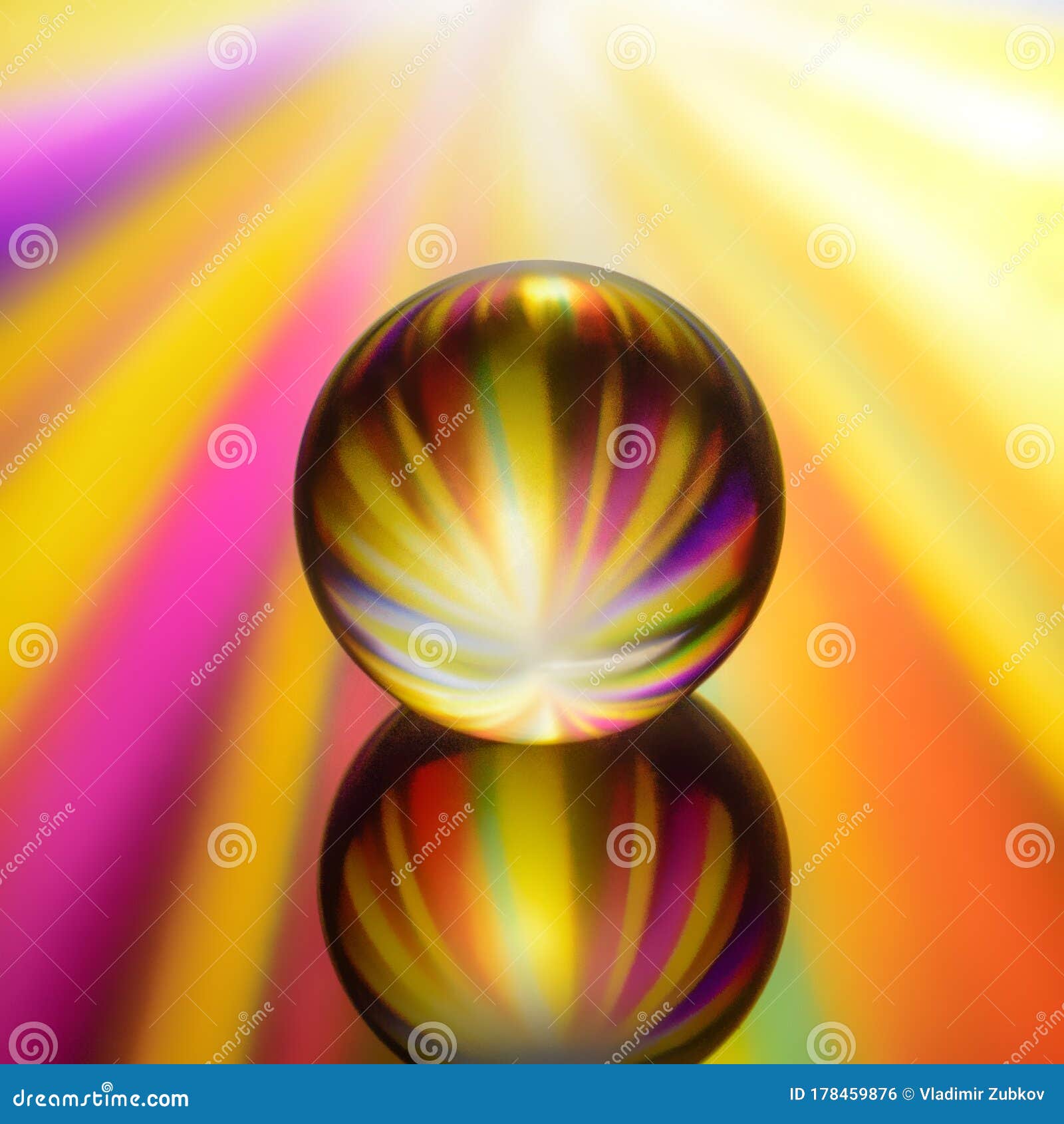 Glass Ball with Colored Light Rays Stock Photo - Image of wave, plasma ...