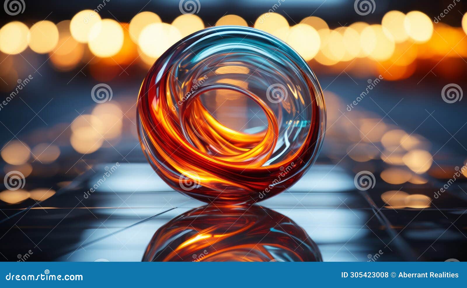 A Glass Ball with Colorful Swirls on it Stock Illustration ...
