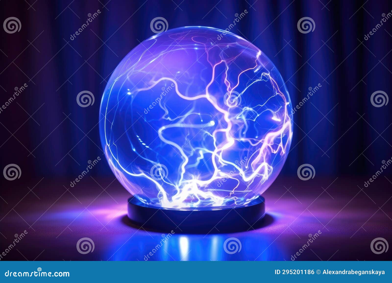 Glass Ball with Electric Current Discharges Inside Stock Illustration ...