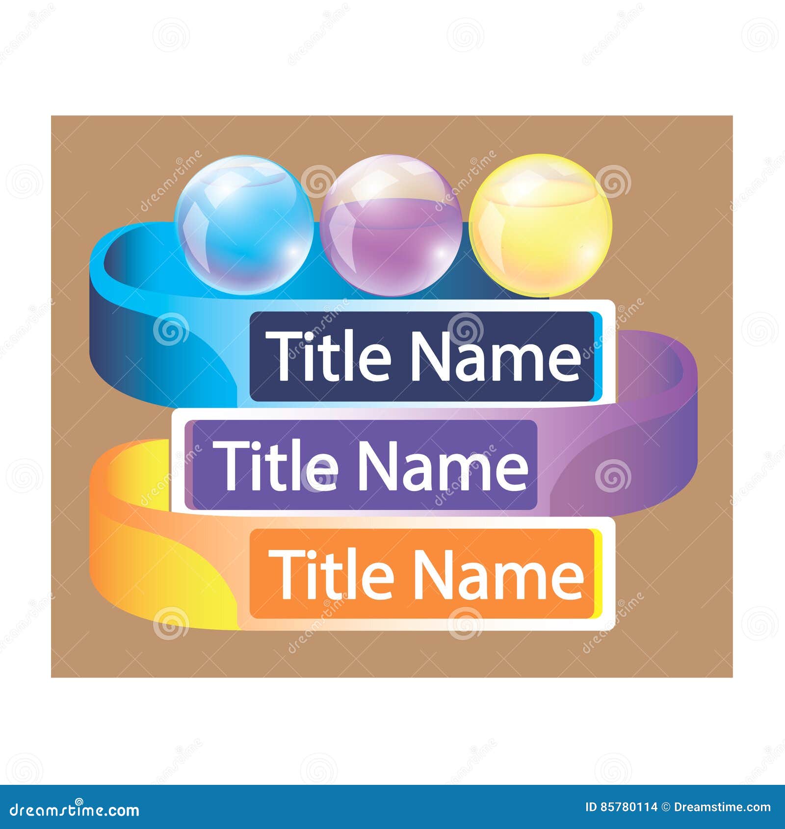 Glass Ball Labels Three Options Stock Vector - Illustration of figure ...