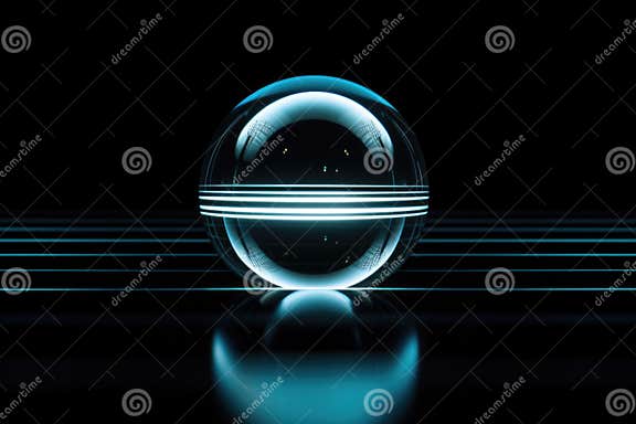A Glass Ball with a Light Reflection on a Reflective Surface Stock ...