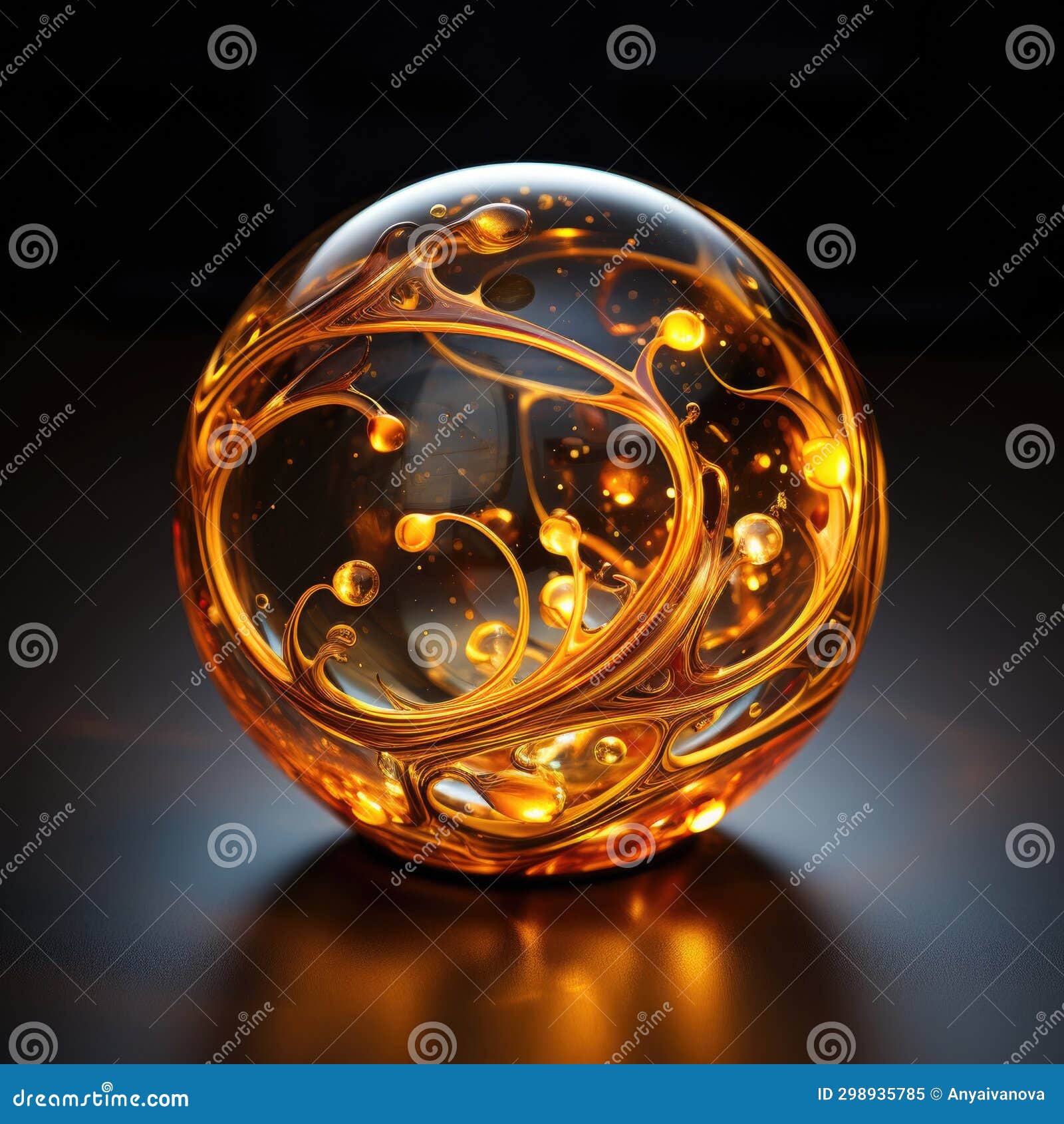 A Glass Ball with a Swirly Design on it Stock Illustration ...