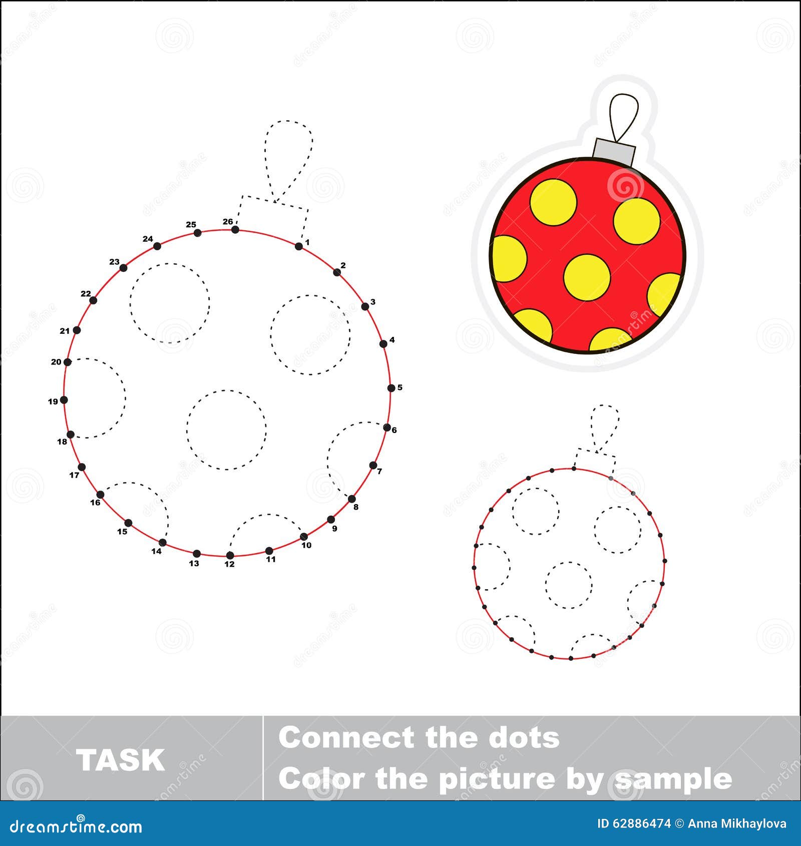 Glass Ball To Be Traced. Vector Numbers Game. Stock Illustration ...