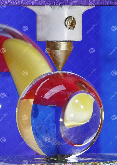 Glass Ball Under Machine Press Stock Image - Image of clench, globe ...