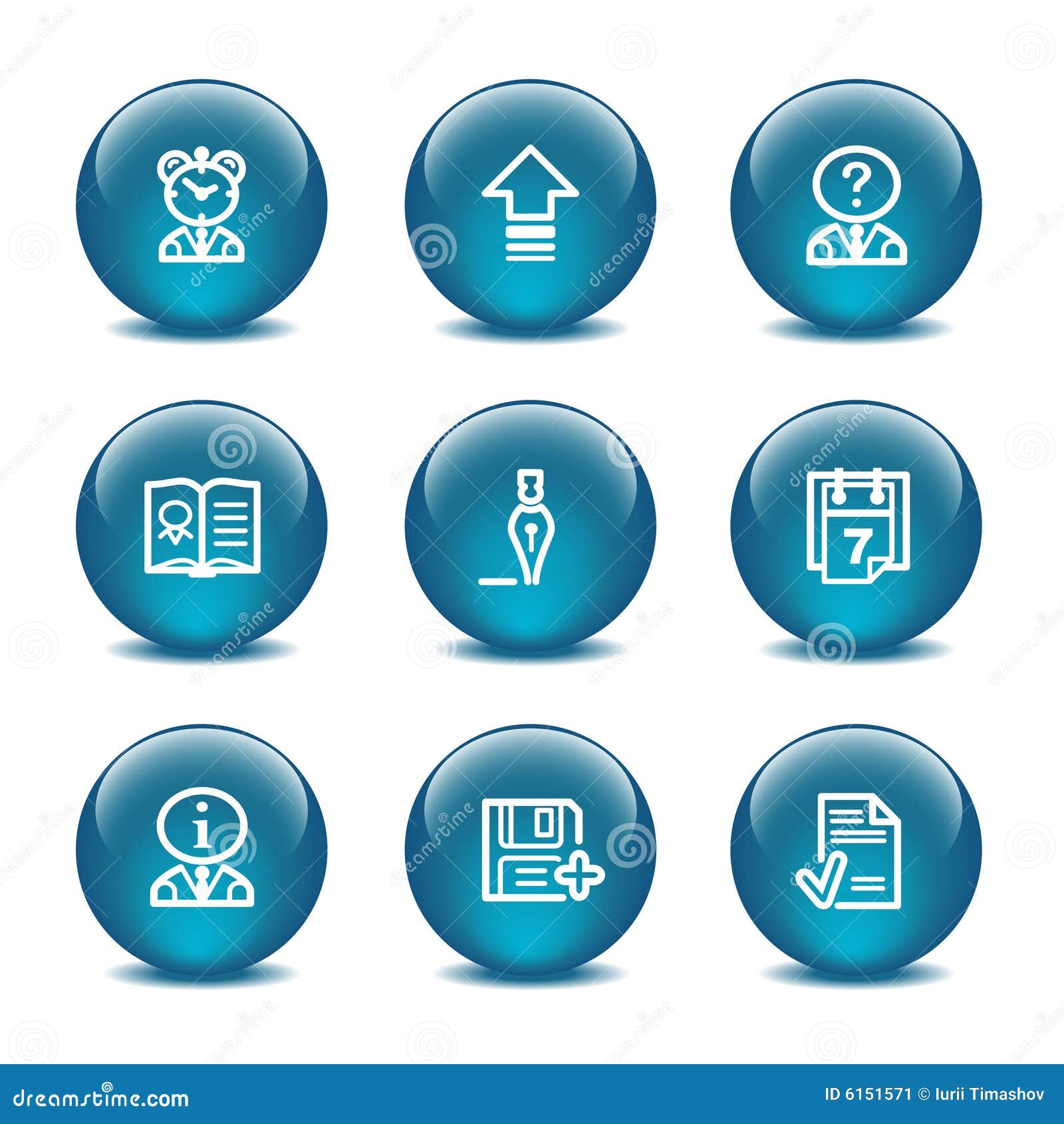 Glass Ball Web Icons, Set 2 Stock Vector - Illustration of document ...