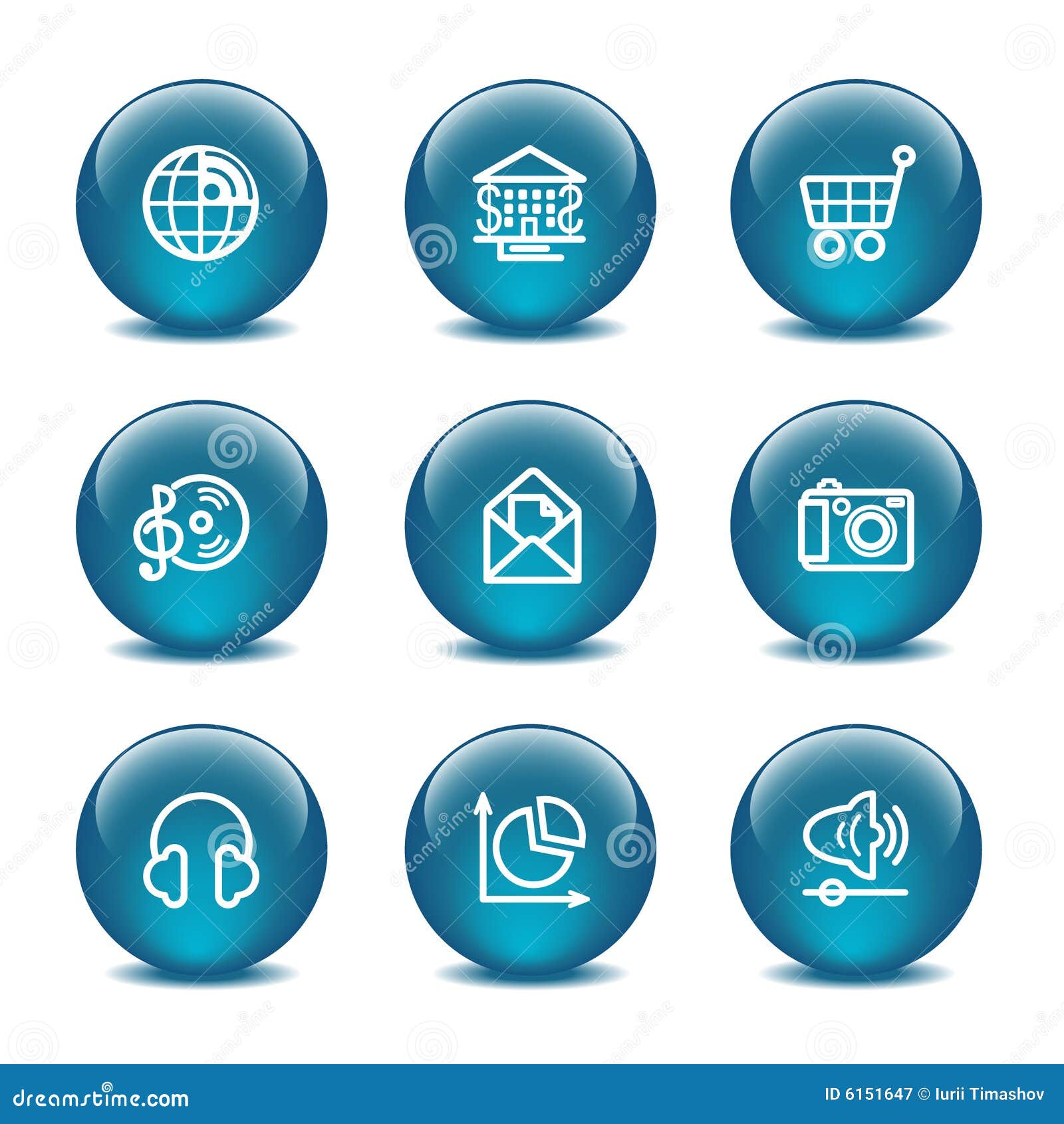 Glass Ball Web Icons, Set 5 Editorial Photography - Illustration of ...