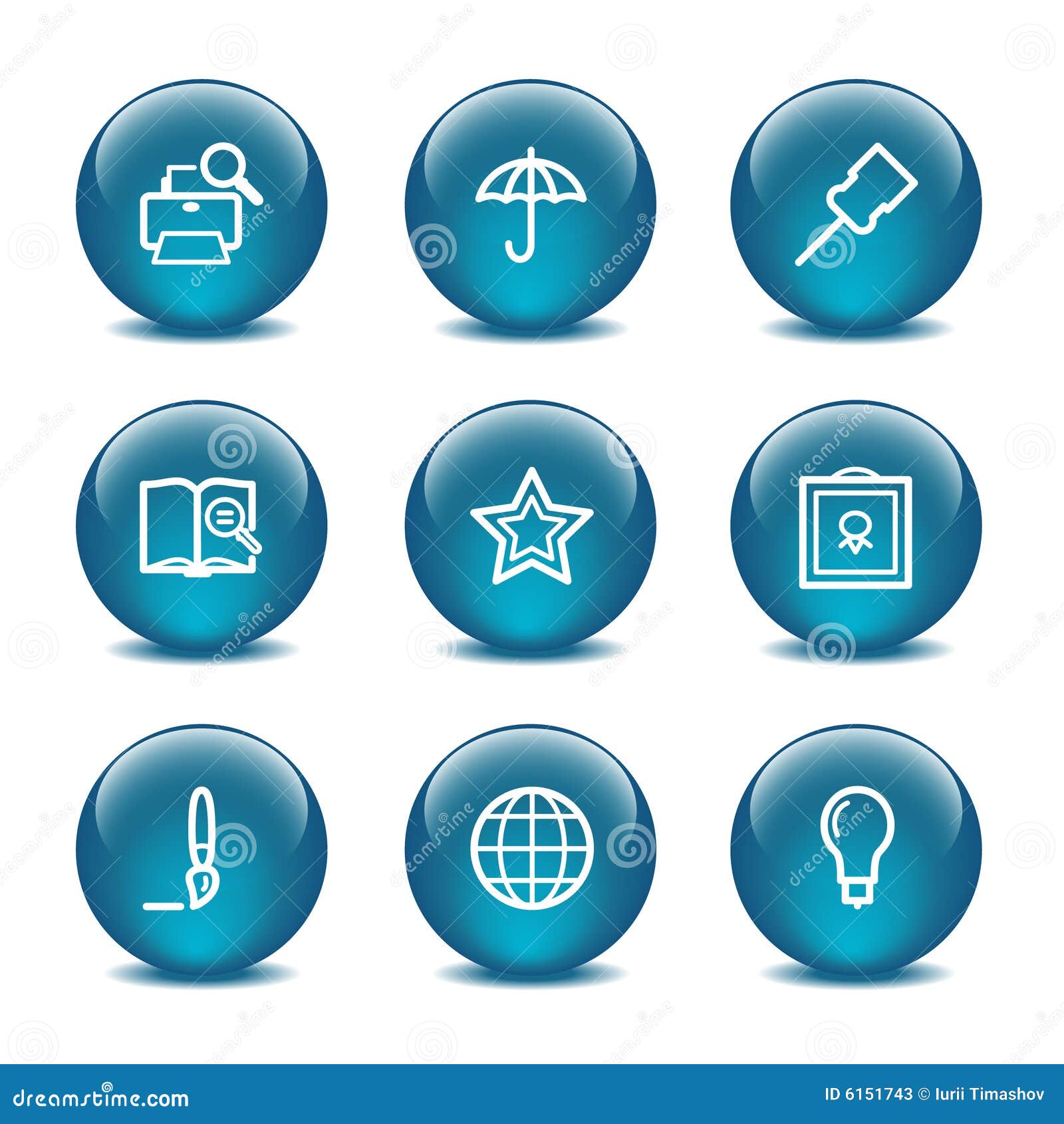 Glass Ball Web Icons, Set 9 Stock Vector - Illustration of protect ...