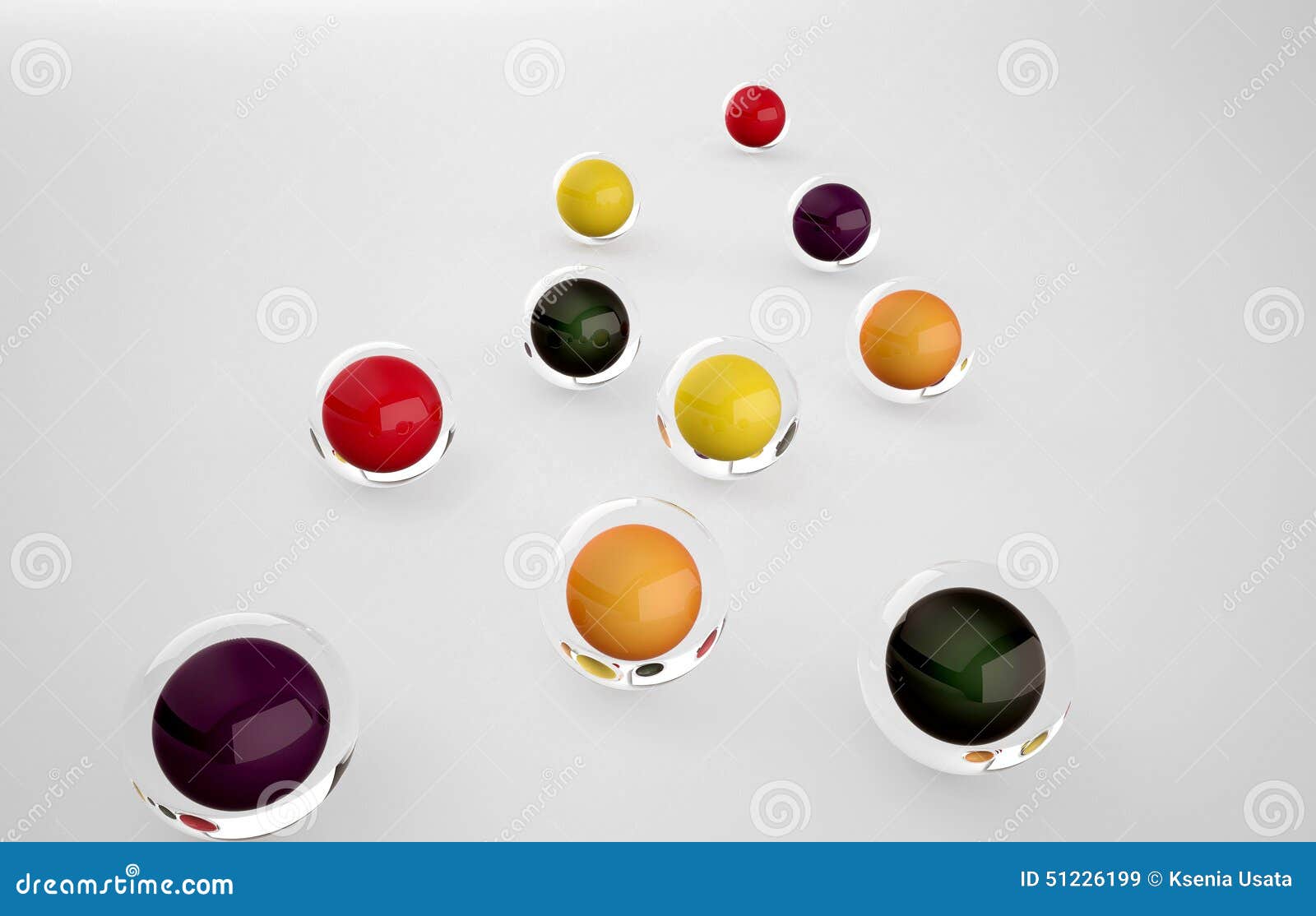 Glass Balls Abstract Composition Stock Illustration - Illustration of ...
