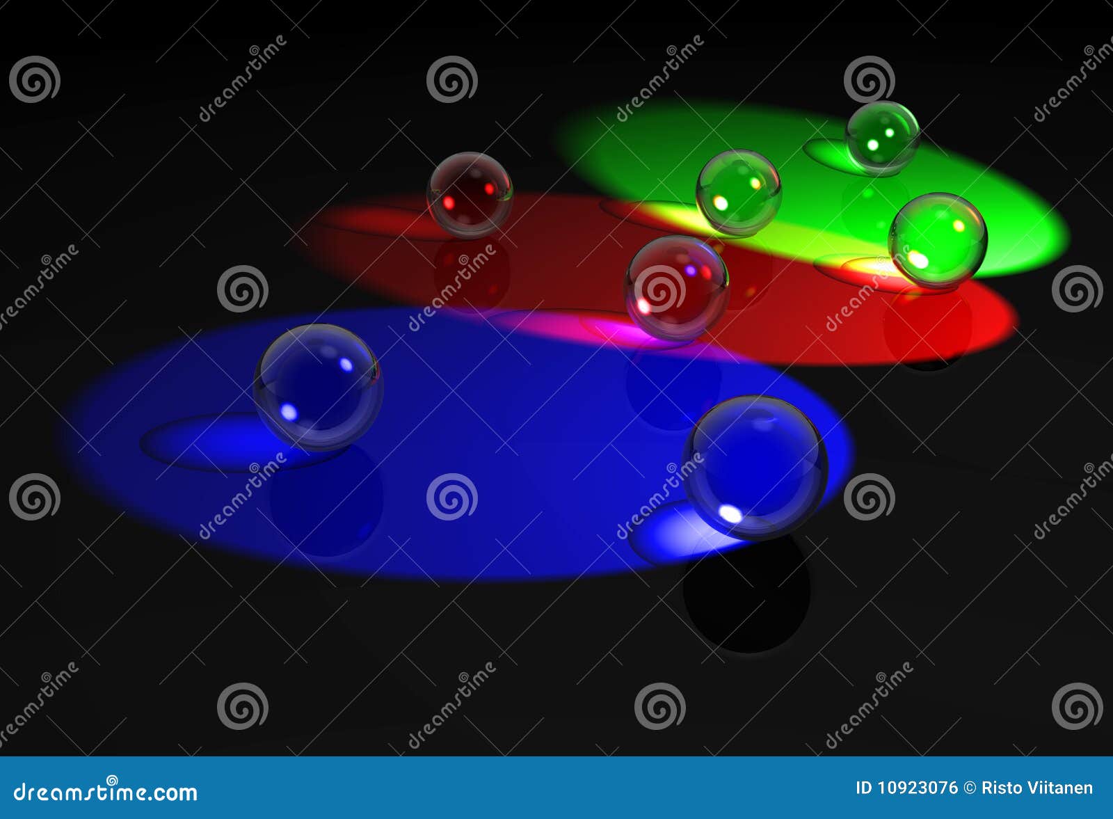 Glass balls in RGB lights stock illustration. Illustration of ...