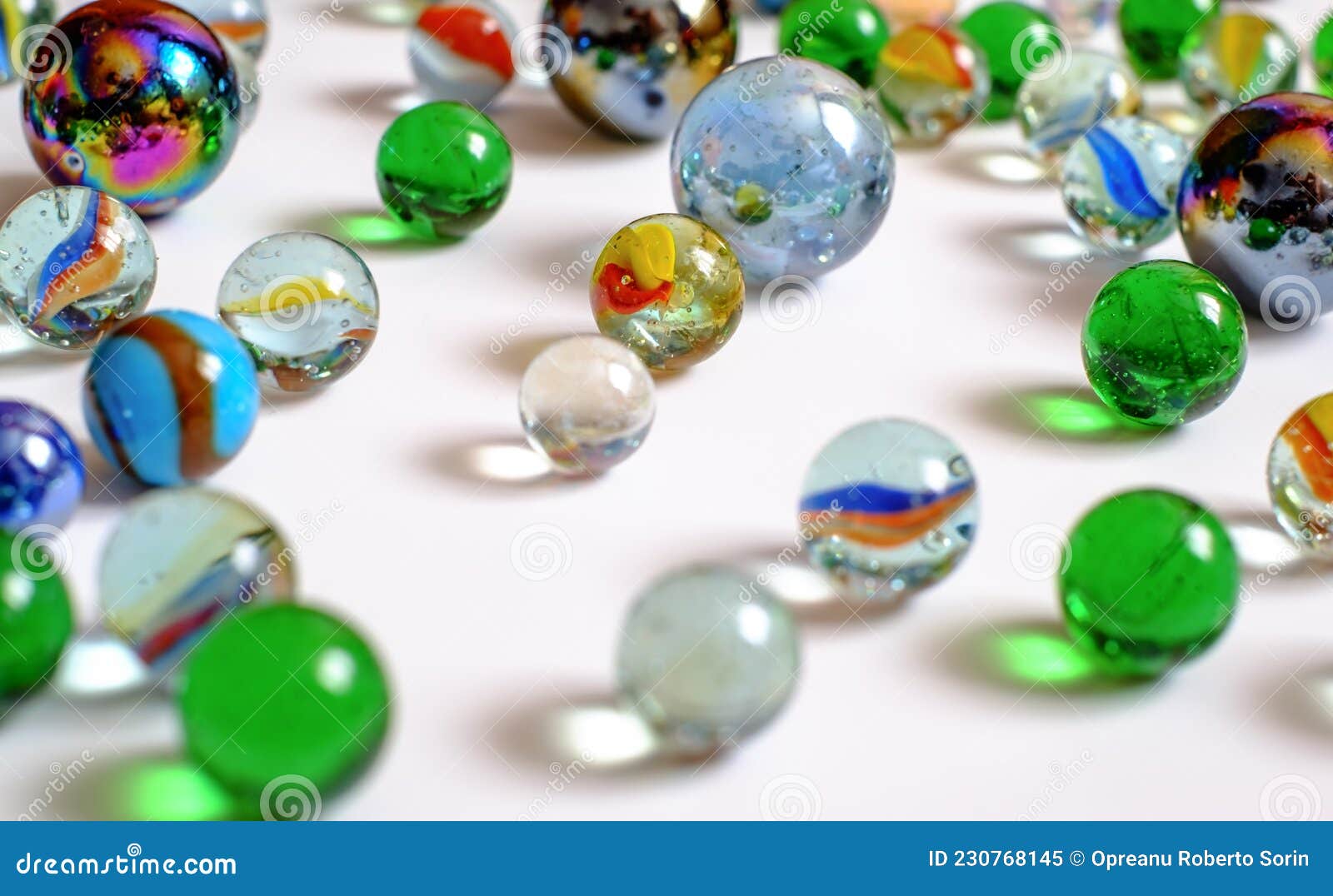Glass Balls of Various Colors and Sizes Stock Image - Image of golden ...