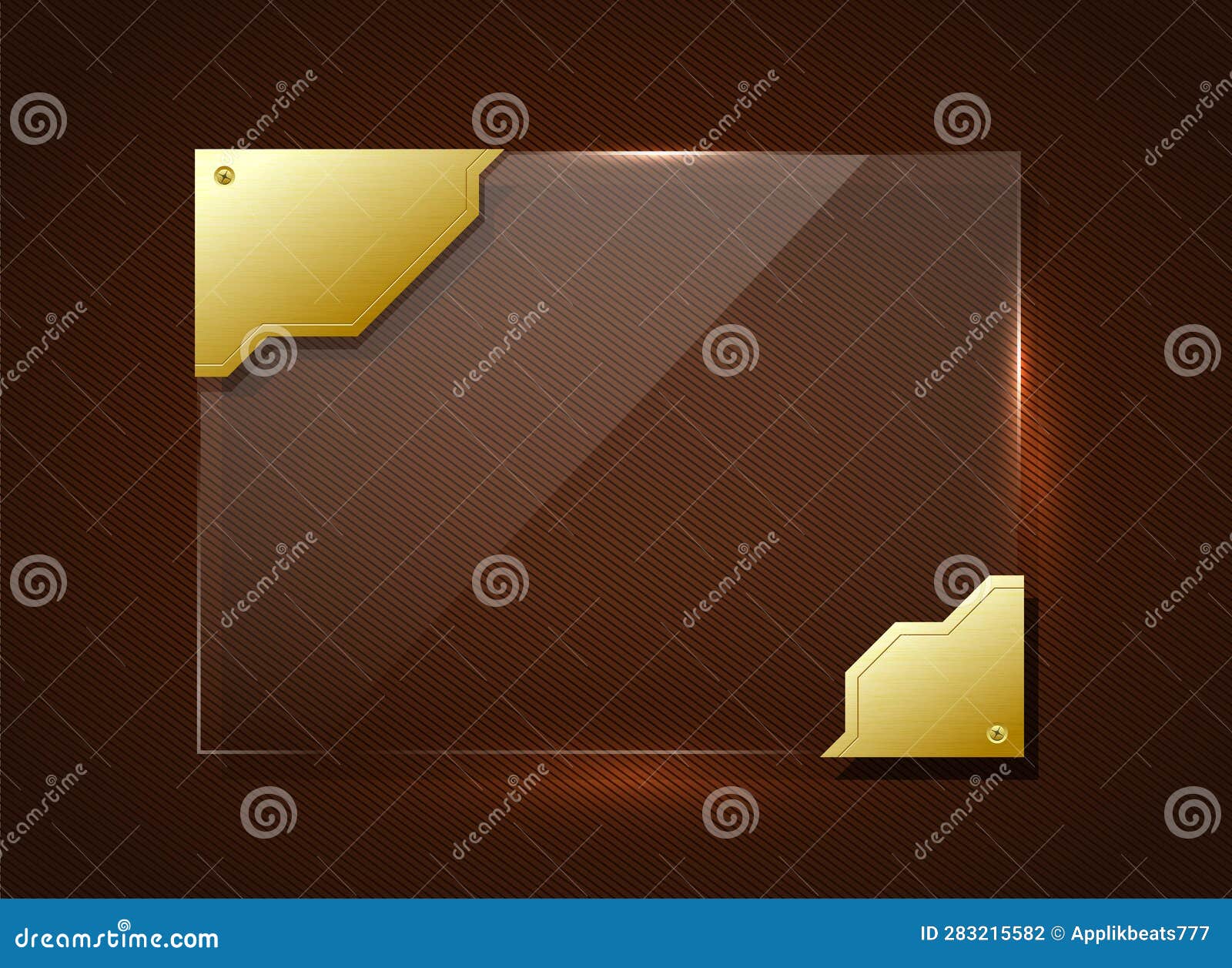 Glass Banner in Golden Frame Stock Vector - Illustration of metallic ...