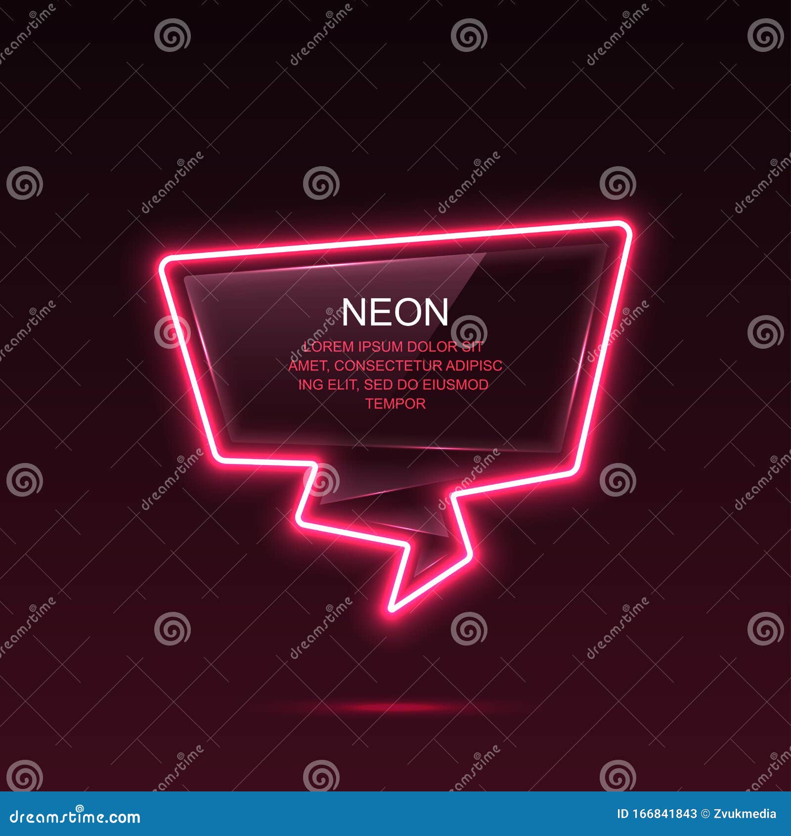 Glass Banner with Neon Lights Stock Vector - Illustration of club ...