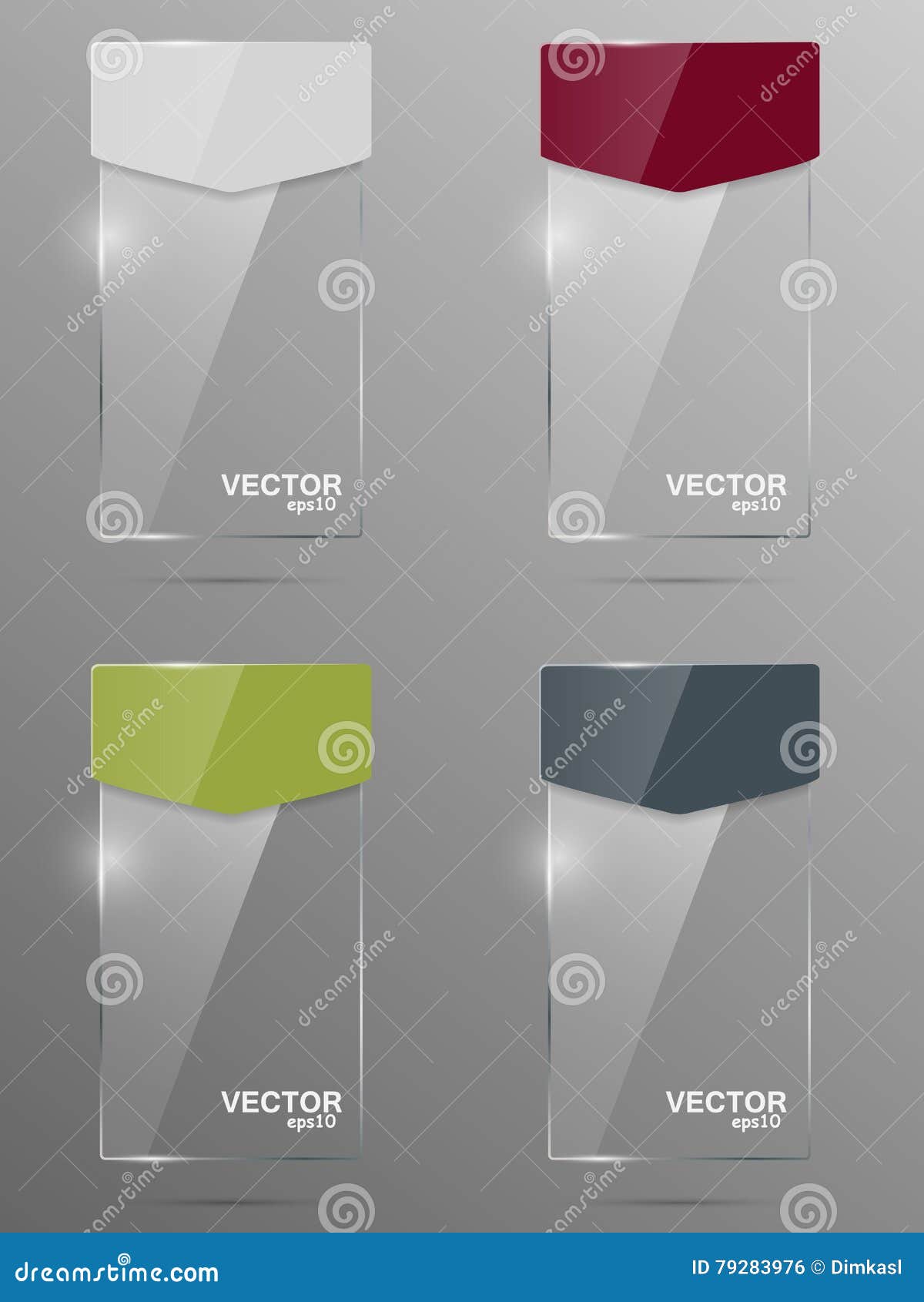 Glass Banner Set. Design Template Stock Vector - Illustration of glass ...