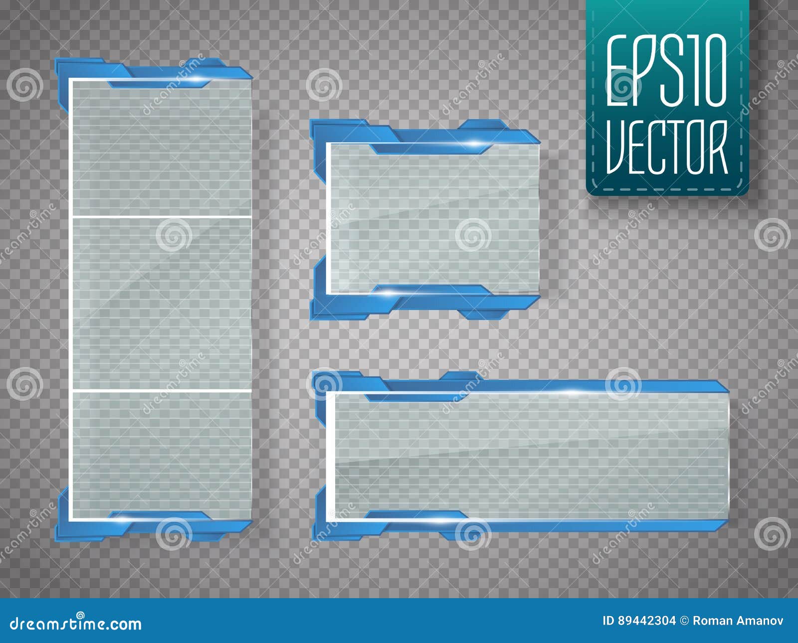 Glass Banners on Transparent Background. Vector Template Stock Vector ...