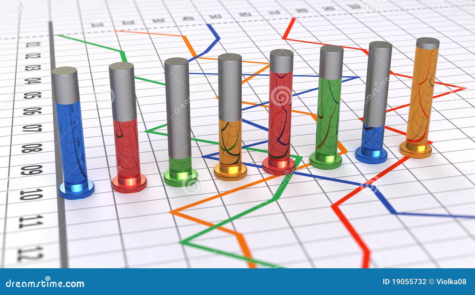 Glass bar graph stock illustration. Illustration of number - 19055732