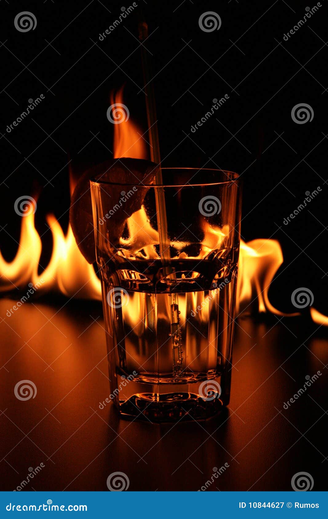 Glass on bar rack in fire stock image. Image of yellow - 10844627