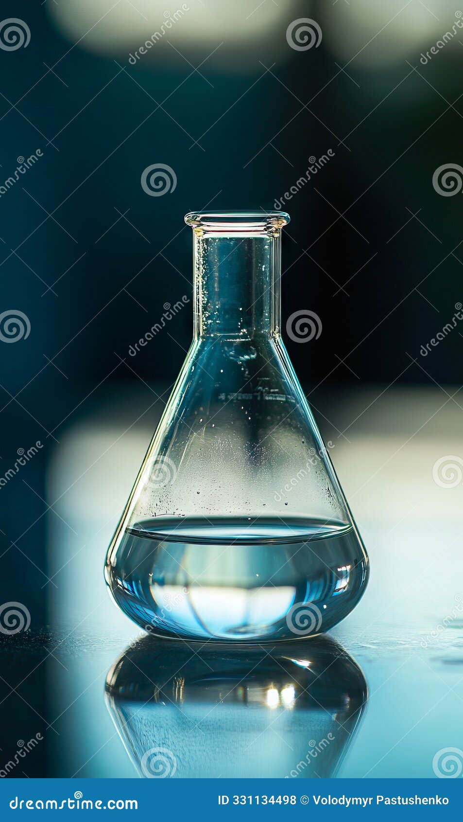 A Glass Beaker Filled with Water Sitting on Top of a Table Stock Photo ...