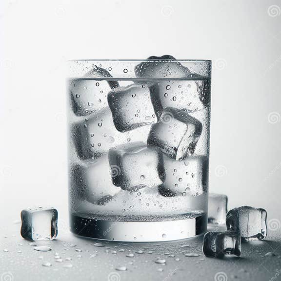 Glass Beaker with Ice Cubes. Stock Illustration - Illustration of clear ...