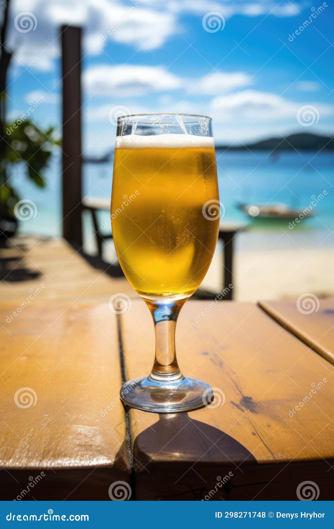Glass of Beer on the Beach. Australia Beer Concept Stock Photo - Image ...