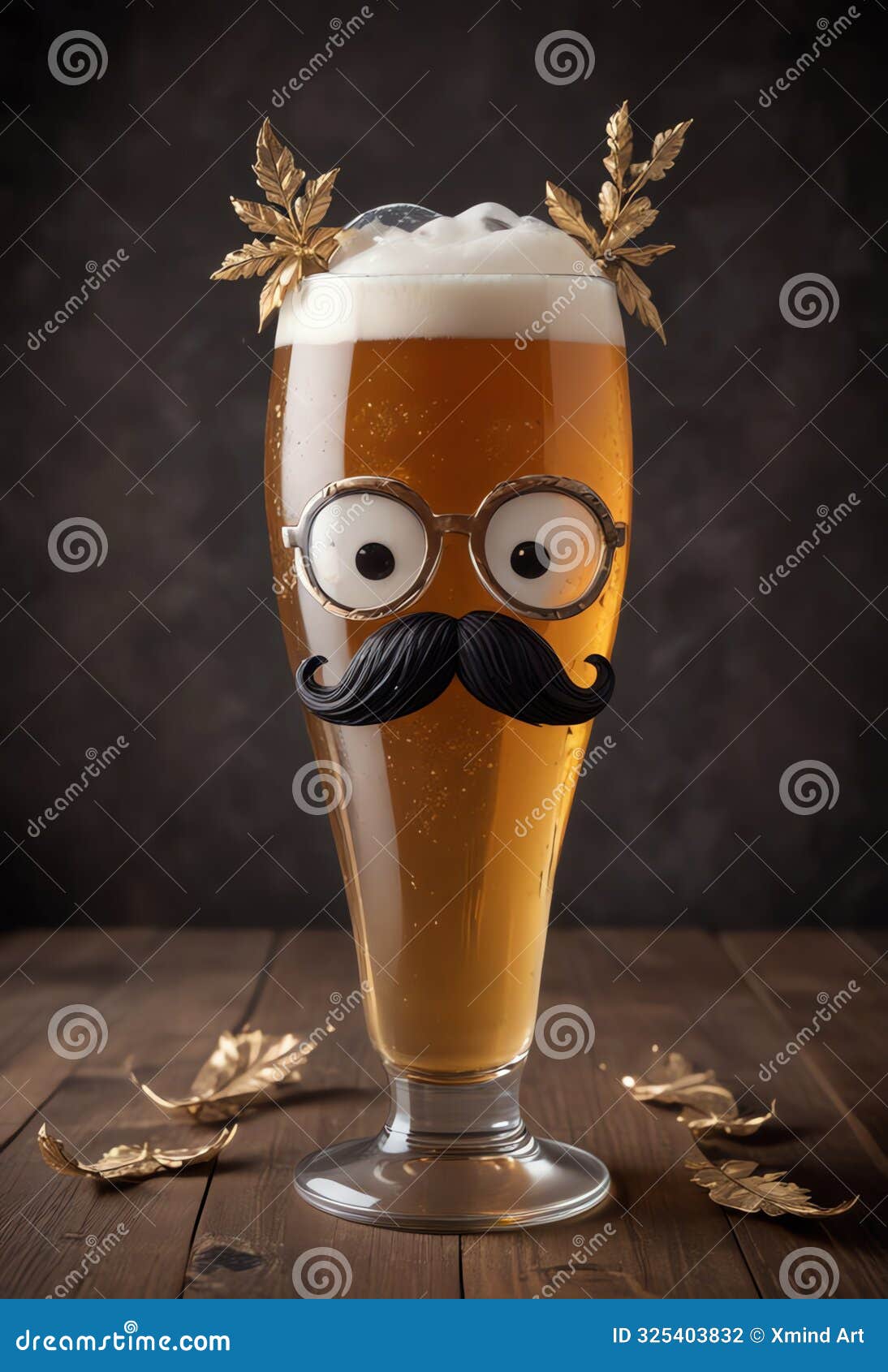 A Glass of Beer with Decorated Mustache and Glasses Stock Illustration ...