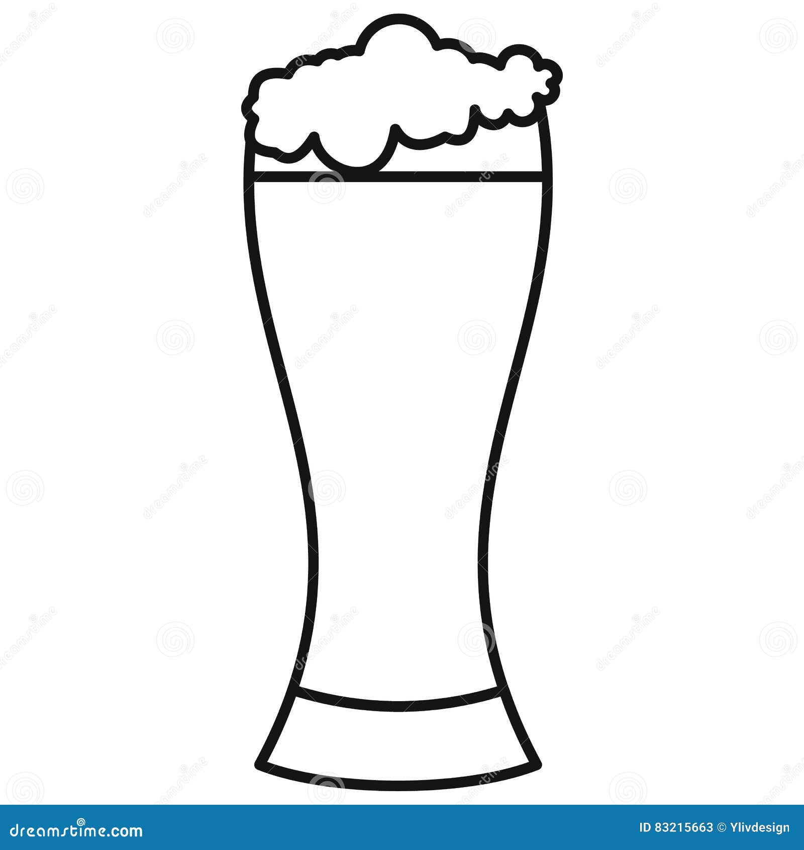 Glass of Beer Icon, Outline Style Stock Vector - Illustration of frost ...
