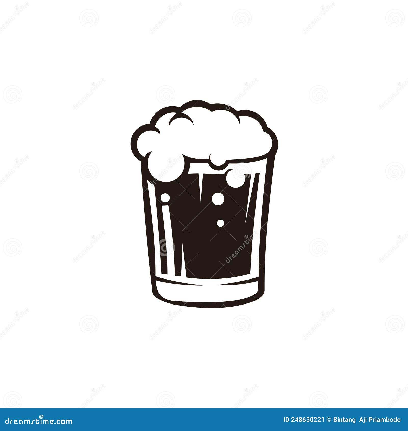 Glass of Beer Isolated Vector Illustration Stock Vector - Illustration ...