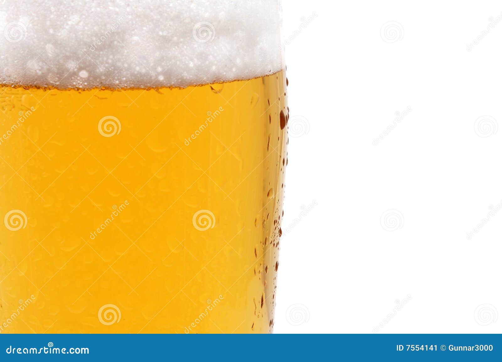 Glass of Beer Isolated on White Background Stock Image - Image of ...
