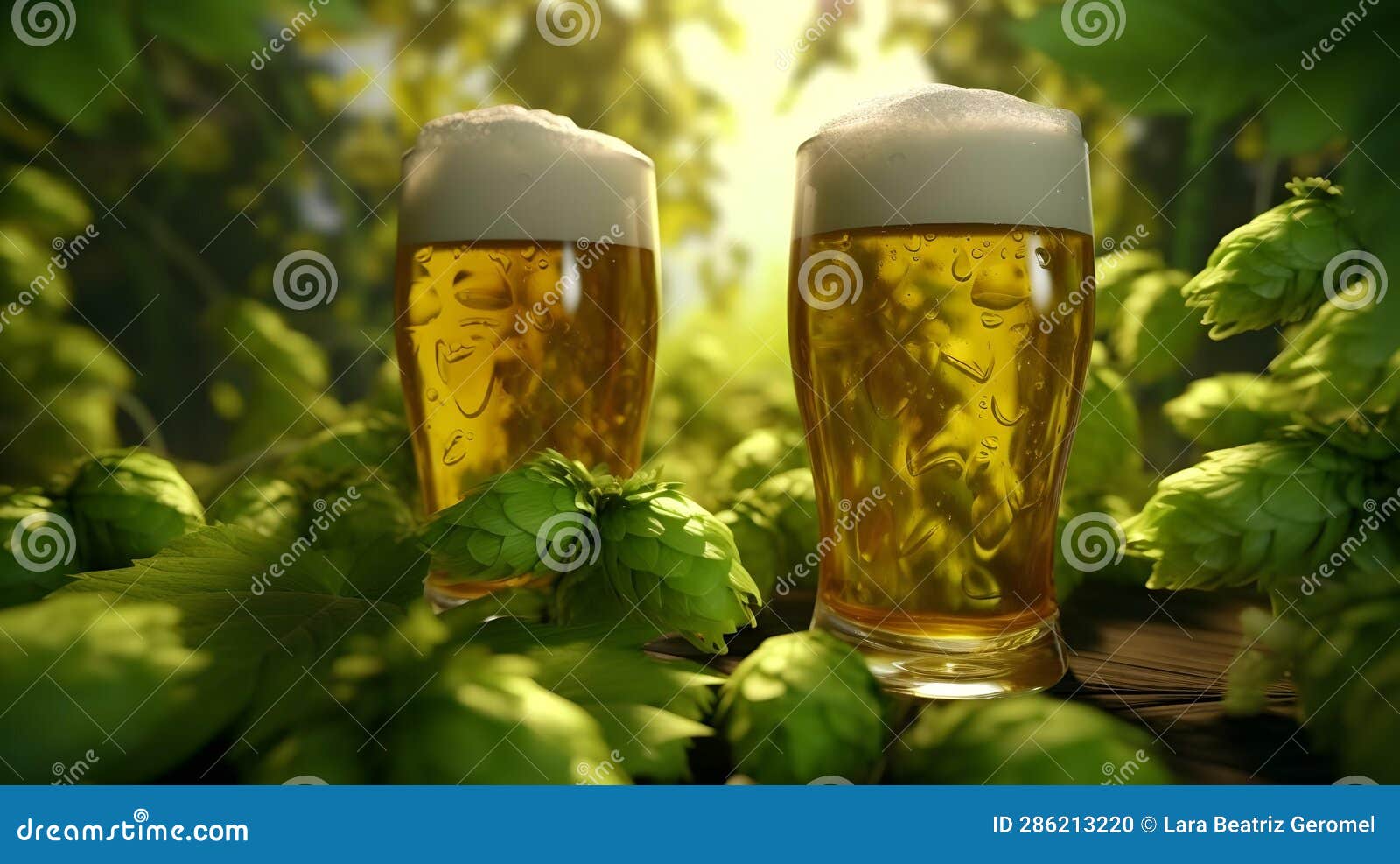 Glass of Beer with Lupus in Plantation Stock Illustration ...