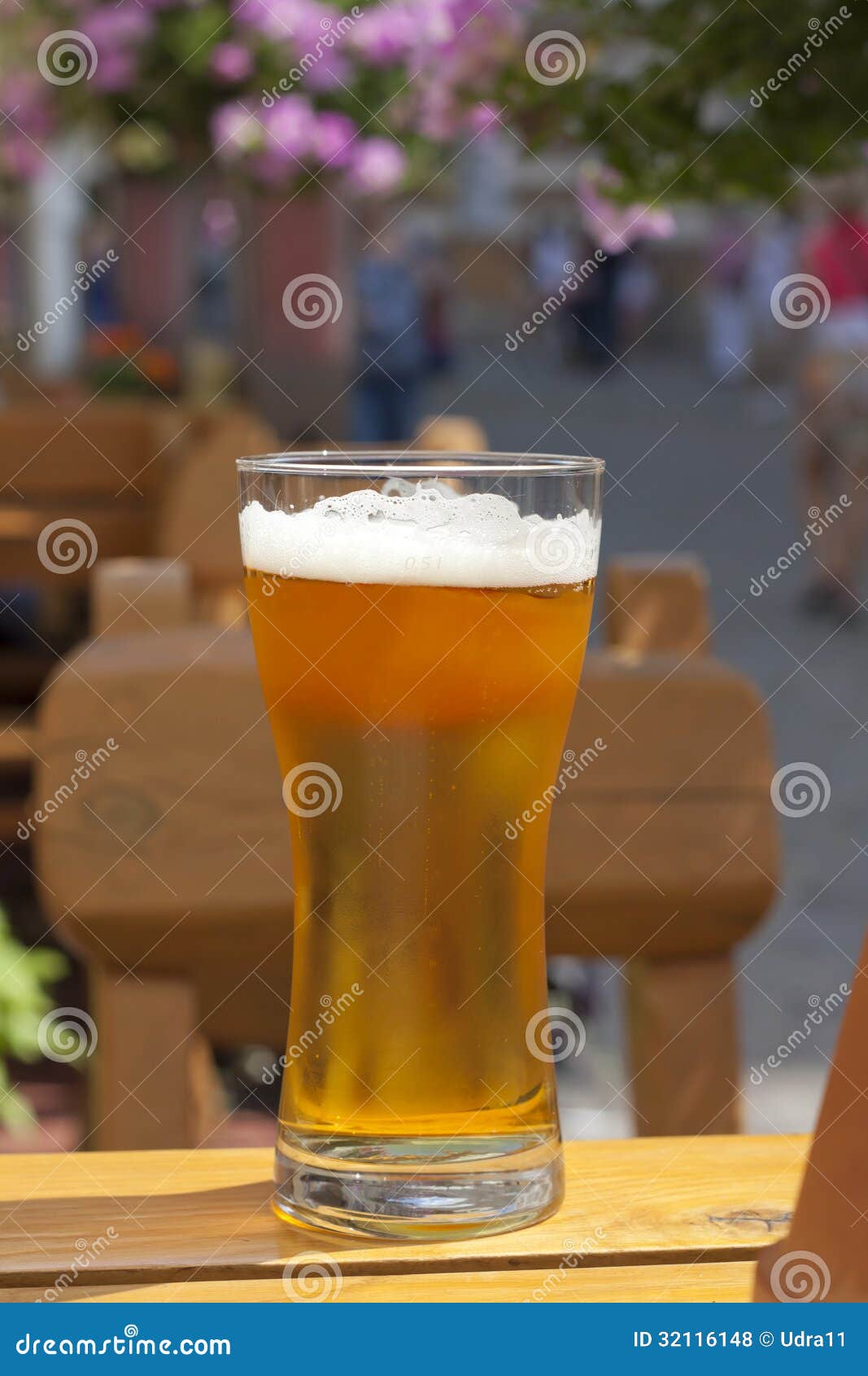 Glass of Beer in Restaurant on the Table Stock Photo - Image of golden ...
